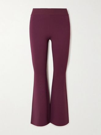 Stella McCartney Pantalon Évasé Raccourci En Jersey - Bordeaux