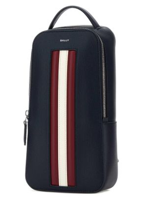 Bally Womens Navy Blue Leather Crossbody Bag Peacoatredbonepal Borse A Tracolla