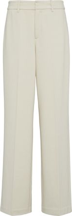 s.Oliver Wide-Leg-Hose aus Struktur-Jersey beige 42