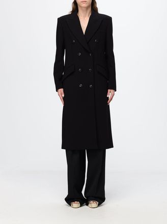 Elisabetta Franchi Langer Zweireiher-Mantel aus Viskosemischung mit Revers