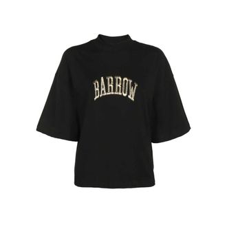 Barrow Besticktes Baumwoll-T-Shirt - - Tops - Damen - Schwarzk - M