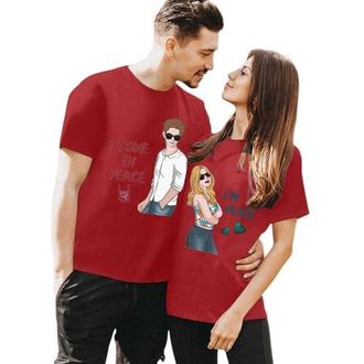 Generic T-shirts de Saint-Valentin 2026 pour femmes, tee-shirts graphiques d&eacute;t&eacute; &agrave; manches courtes, Rouge, XXL