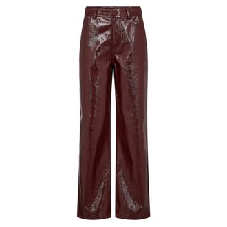 Co'Couture Femme, Pantalons, Rouge, Taille: 38 FR Pantalon Large en Similicuir Bordeaux Rouge
