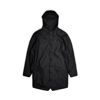 Rains Femme, Vestes, Noir, Taille: 36 FR Longue Veste Imperm&eacute;able avec Ventilation