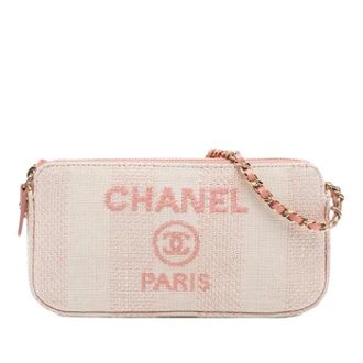 Chanel Sac bandouli&egrave;re Deauville Double Zip Clutch doccasion - Femme - Pre-owned - Rose - Taille: ONE Size