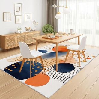 Generic Tapis Imprim&eacute; Motif de Points dispers&eacute;s uniform&eacute;ment r&eacute;partis pour Salon Chambre D&eacute;coration de la Maison - Multicolore Flanelle Antid&eacute;rapante Tapis Sa