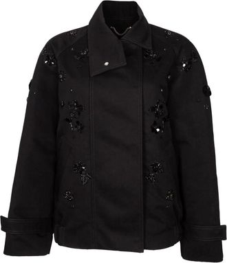 Golden Goose Femme, Vestes, Noir, Taille: 34 FR Veste oversize avec broderies de sequins floraux