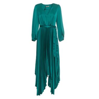Twinset Femme, Robes, Vert, Taille: 34 FR Élégante Robe Midi à Col en V