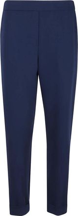P.A.R.O.S.H. P.a.r.o.s.h., Femme, Pantalons, Bleu, Taille: 38 FR Pantalon Bleu en Cady avec Taille &Eacute;lastique