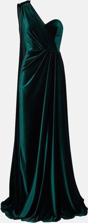 Monique Lhuillier Robe longue asymétrique en velours