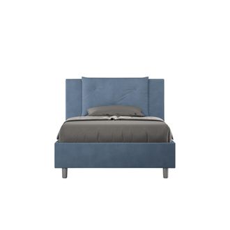 ITYhome Letto Una Piazza E Mezza Rivestito In Microfibra - Appia - Tipologia Letto: Senza Rete - Colore: Blu - Dimensione Rete: 120x190