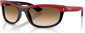 Ray-Ban Balorama Street Neat Sonnenbrillen Rot Auf Schwarz Fassung Braun Glas 62-19