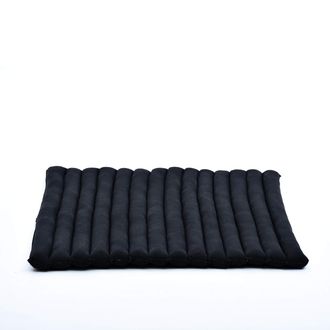 Leewadee Zabuton Rollbare Meditations-Matte Tragbare Sitzmatte &Ouml;kologisches Naturprodukt, Kapok, 70 x 70 cm, Schwarz