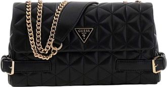 Guess Schultertasche Umh&auml;ngetasche Paisleigh Convertible Xbody Flap Bag Black schwarz