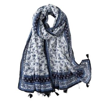 Generic &Eacute;charpe ch&acirc;le en viscose florale 180 cm pour hijab musulman, grande taille, bandeau tendance pour femme, quatre saisons, Couleur 17, taille unique