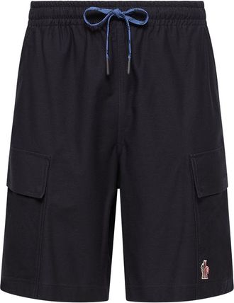 Moncler Moncler Cotton Gabardine Cargo Shorts, Men, Blue, Size: Xxl