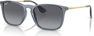 Ray-Ban Chris Sonnenbrillen Gold Fassung Grau Glas Polarisiert 54-18