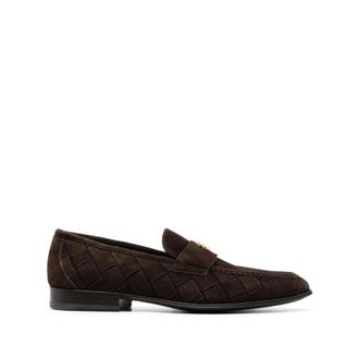 Roberto Cavalli Braune Wildleder Slipper - - Shoes - Herren - Braun - 44 EU