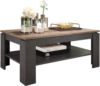 Trendteam Universal - Couchtisch - Matera/Tabak Eiche - Sofatisch mit zus&auml;tzlicher Ablage - (BxHxT) 110 x 47 x 65 cm - Wohnzimmertisch in rustikaler Optik - kra