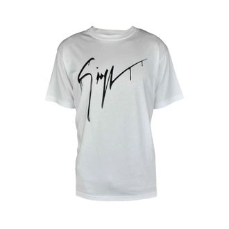 Giuseppe Zanotti Grafikdruck-Baumwoll-T-Shirt - - Tops - Herren - Wei&szlig; - XL