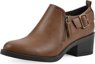 White Mountain Bottines &agrave; talons Curby pour femme, Ch&acirc;taigne/lisse, 40 EU