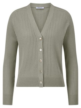 Peter Hahn Strickjacke V-Ausschnitt aus Seide und Kaschmi Peter Hahn gr&uuml;n