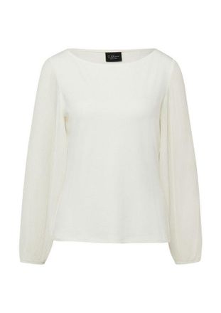 s.Oliver Langarmshirt T-Shirt Viskosemix-Shirt mit Plissee-&Auml;rmeln