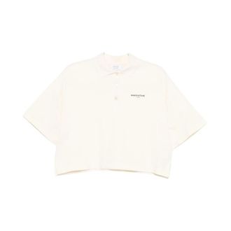 Maison Kitsun&eacute; Femme, Tops, Beige, Taille: 42 FR Paris Oversize Polo