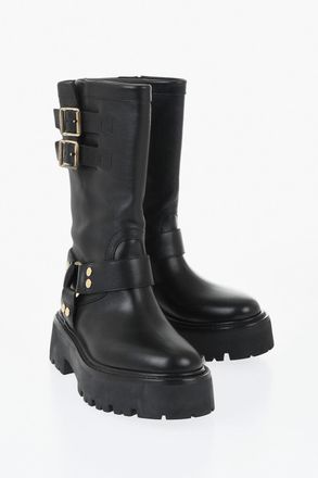 Celine Stiefel aus Leder mit 5 cm Chunky-Sohle Celine