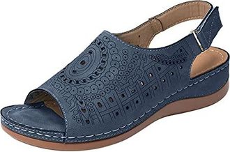 Generic Sandales &agrave; talon compens&eacute; pour femme - Sandales &agrave; plateforme pour femme - Beige - Antid&eacute;rapantes - Chaussures de plage respirantes - Sandales compens&eacute;