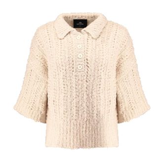 Mr. Mittens Clara Buttoned Knit Polo - Femme - Pulls - Beige - Taille: 40/42 FR