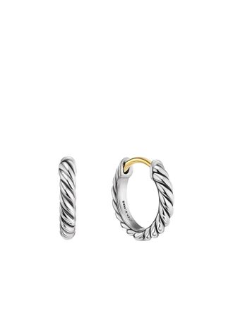 David Yurman Sculpted Cable Micro Sterlingsilber-Creolen (10,7mm)