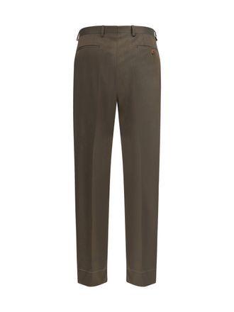 Brioni Pleated Wool Trousers - Kaki