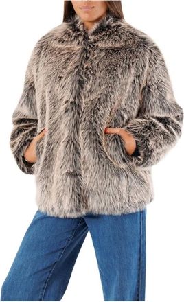 Patrizia Pepe Femme, Vestes, Gris, Taille: 34 FR Faux Fur & Shearling Vestes