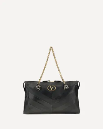Valentino Garavani Panthea Chevron medium Shoulder Bag r Female UNI