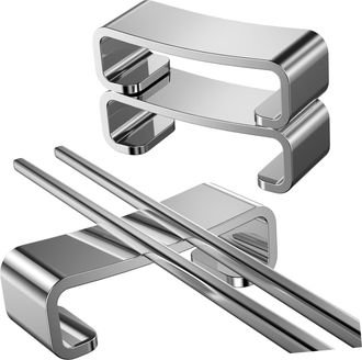 Amosfun 3 St&uuml;ck Besteckablage Aus Rostfreiem Metall Sp&uuml;lmaschinengeeignet Schlichte Japanische Essst&auml;bchen L&ouml;ffelhalter Praktischer K&uuml;chenhelfer F&uuml;r Tischorga