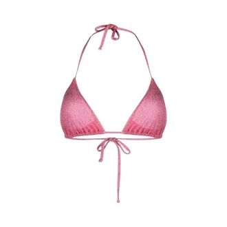 Moschino Smiley Lurex Jersey Triangle Bikini Top - - Swimwear - Damen - Rosa - L