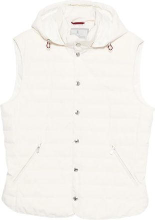 Brunello Cucinelli hooded quilted gilet - Nude