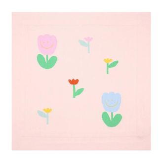 Stella McCartney unisex, Accessoires, Rose, Taille: ONE Size Couverture Intarsia Florale