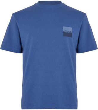 HUGO BOSS Hugo - T-Shirt f&uuml;r Herren, gerippt (Mittelblau)