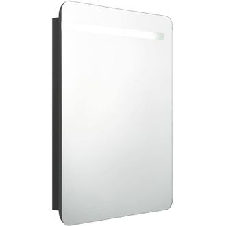 vidaXL LED-Bad-Spiegelschrank Schwarz 60x11x80 cm - Vidaxl