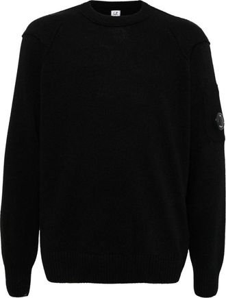 C.P. Company C.p. Company, Homme, Pulls, Noir, Taille: M Pull col rond en laine dagneau GRS Certifi&eacute;