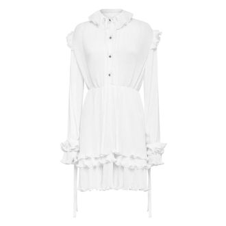 Philipp Plein Femme, Robes, Blanc, Taille: 42 FR Midi Dress Plisse