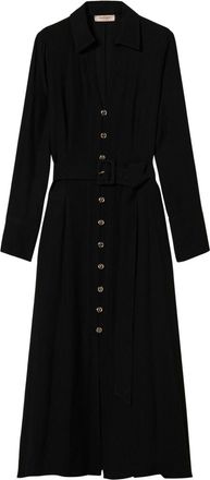 Twin-Set Mittellanges Georgette-Hemdkleid - Schwarz