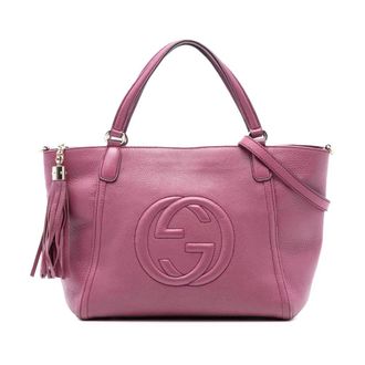 Gucci Pre-owned Leather Tote Bag - - Pre-owned - Damen - Lila - ONE SIZE