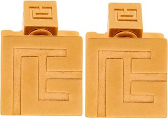 Balmain Femme, Accessoires, Jaune, Taille: ONE Size 3D PB Hoop Earrings