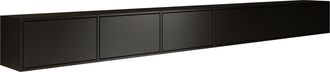 Selsey TV Lowboard H&auml;ngend Schwarz 300 cm Minimalistisches Design mit Push-to-Open 16 mm Laminierte Spanplatten 6 Klappen Platzsparend Ideal f&uuml;r Wohnzimmer M