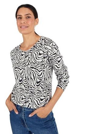 Damart Pull Maille Fine Femme Noir Imprim&eacute; Taille 46/48