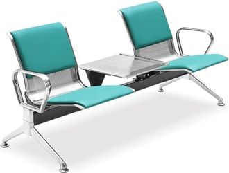 Generic YVYKFZD Ensemble de Banc de Salle Dattente, Chaises de réception 2 Places, Chaise de Salle dattente en Similicuir, Banc de réception avec Table et acc