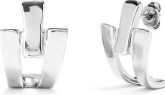 Uno De 50 UNOde50 Ohrringe, Metalllegierung, geometrische Form, versilbert mit Sterlingsilber, handgefertigter Schmuck, hergestellt in Spanien, estandar, Metall